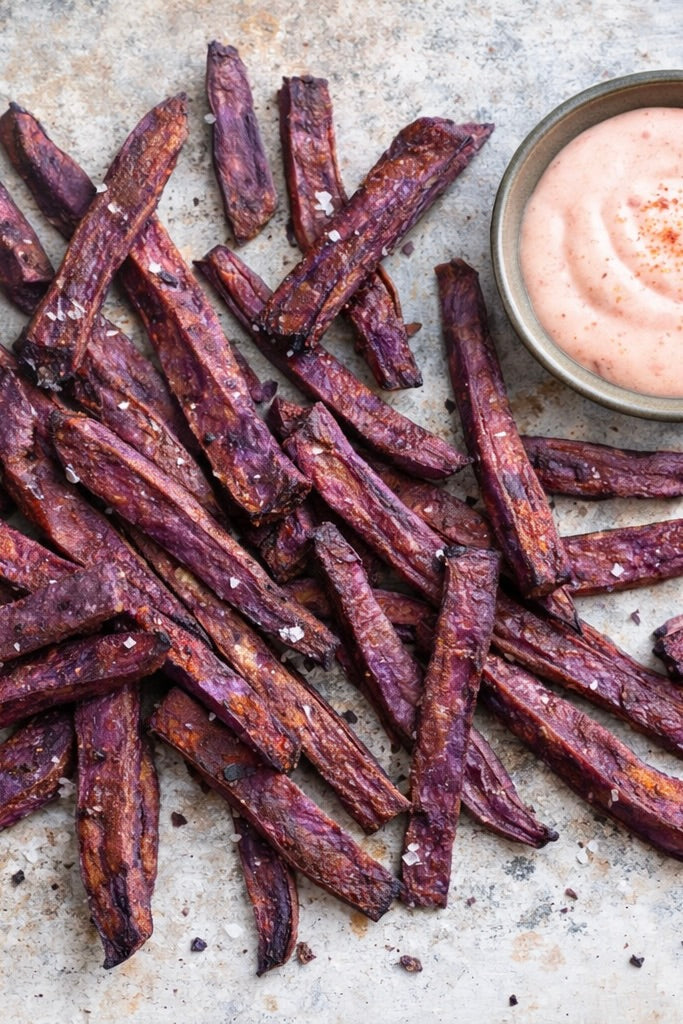 crispy herbed purple sweet potato fries – Savvy Planet
